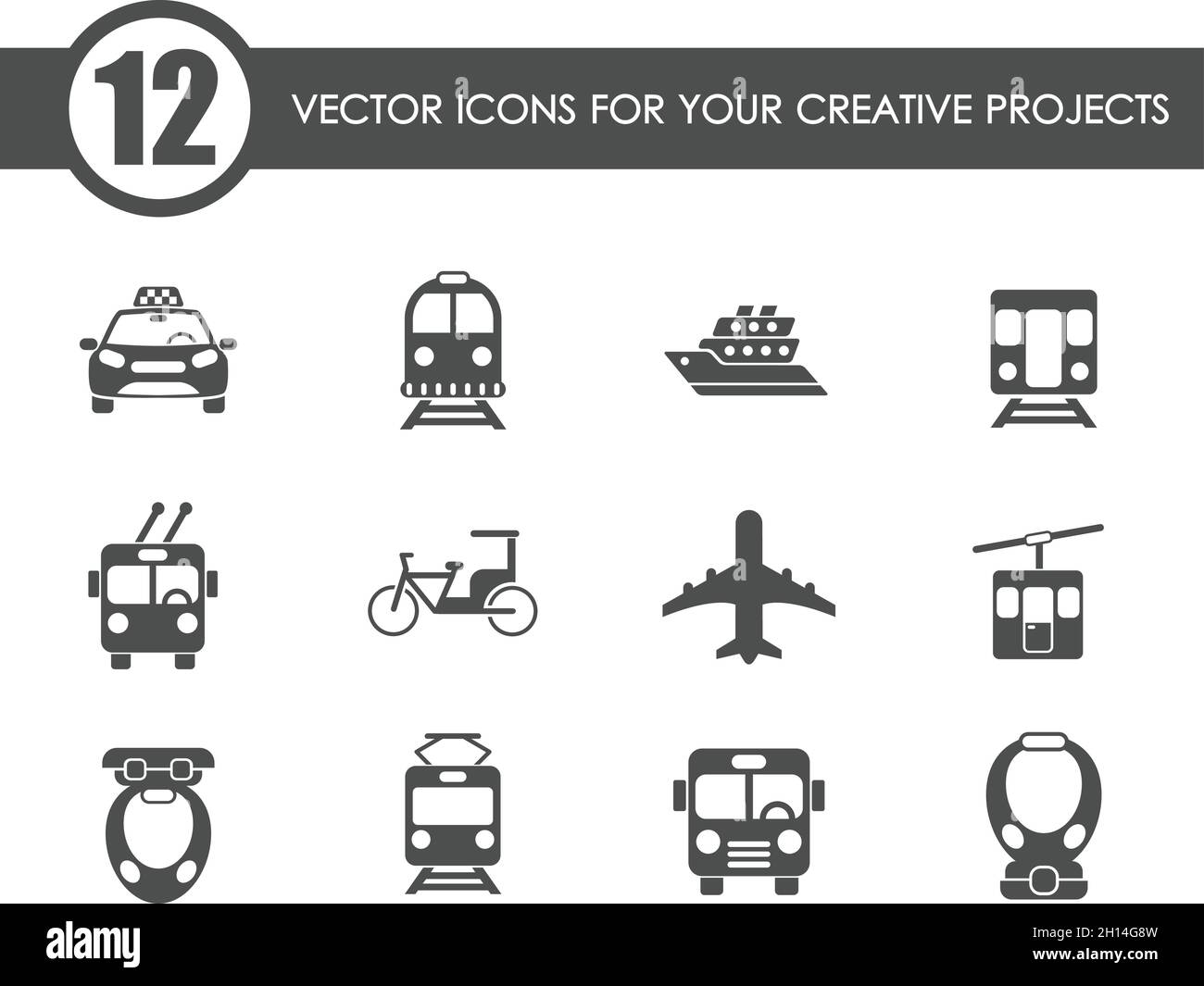 public transport vector icons Stock Vector Image & Art - Alamy