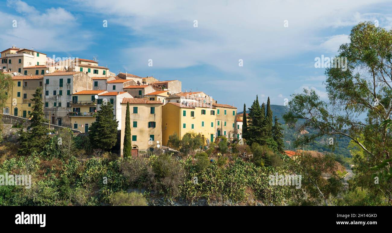 Skyline of Rio Nell` Elba, the most beautiful village of Island of Elba ...