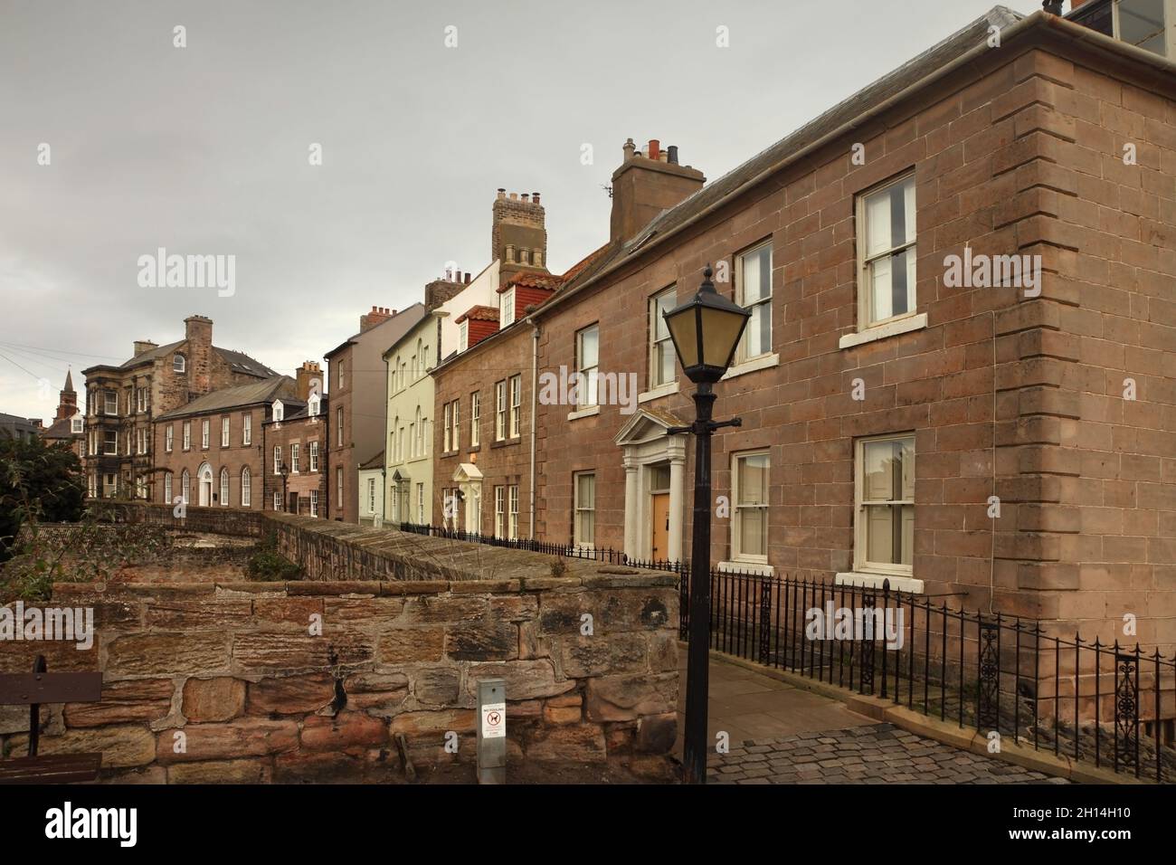 Traditional stone houses, Quay Walls, Berwick on Tweed, Northumberland ...