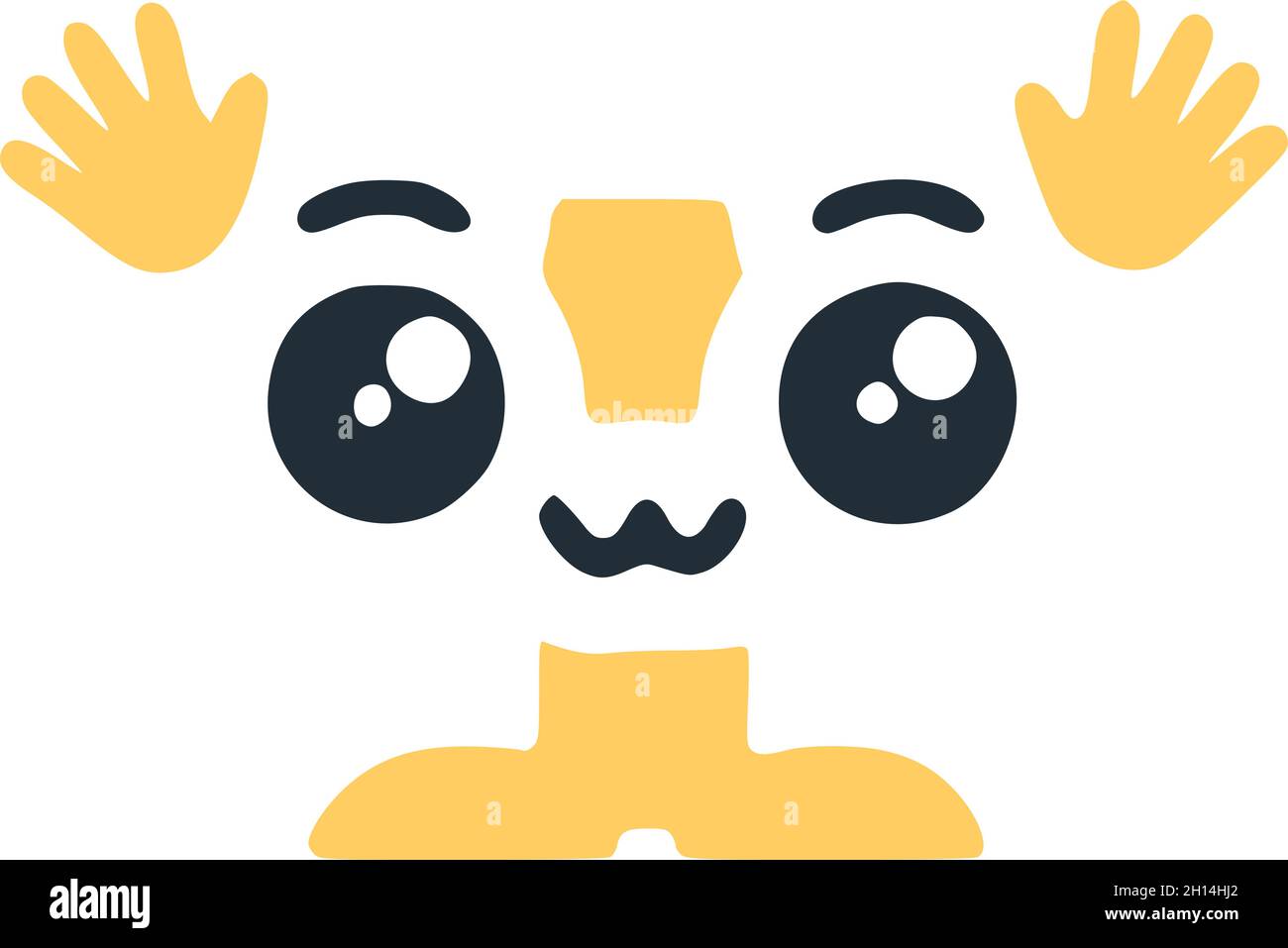 Letter I cute kawaii character with hands, funny emoticon vector clip ...