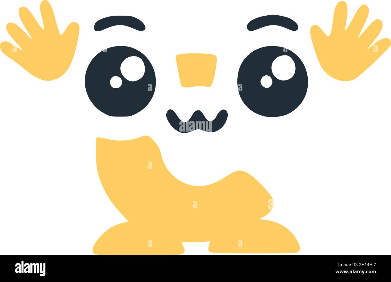 Letter C cute kawaii character with hands, funny emoticon vector clip ...