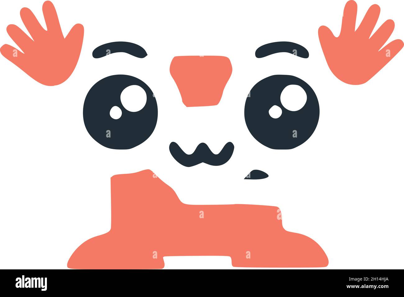 Letter E cute kawaii character with hands, funny emoticon vector clip ...