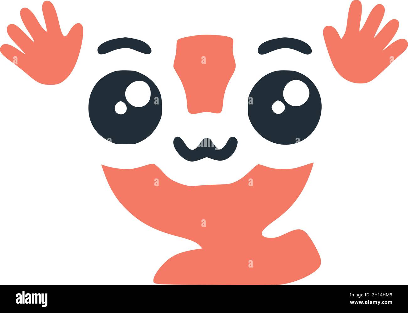 Letter Q cute kawaii character with hands, funny emoticon vector clip ...