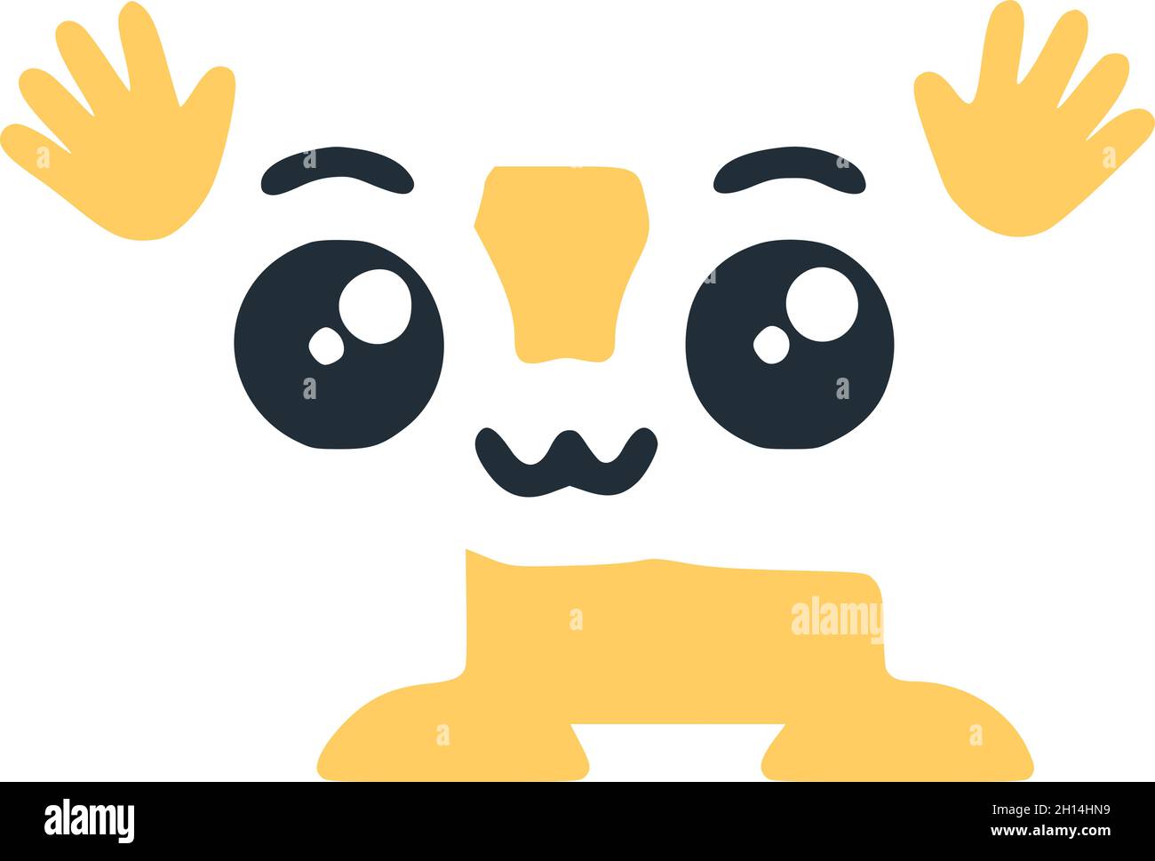 Letter L cute kawaii character with hands, funny emoticon vector clip ...