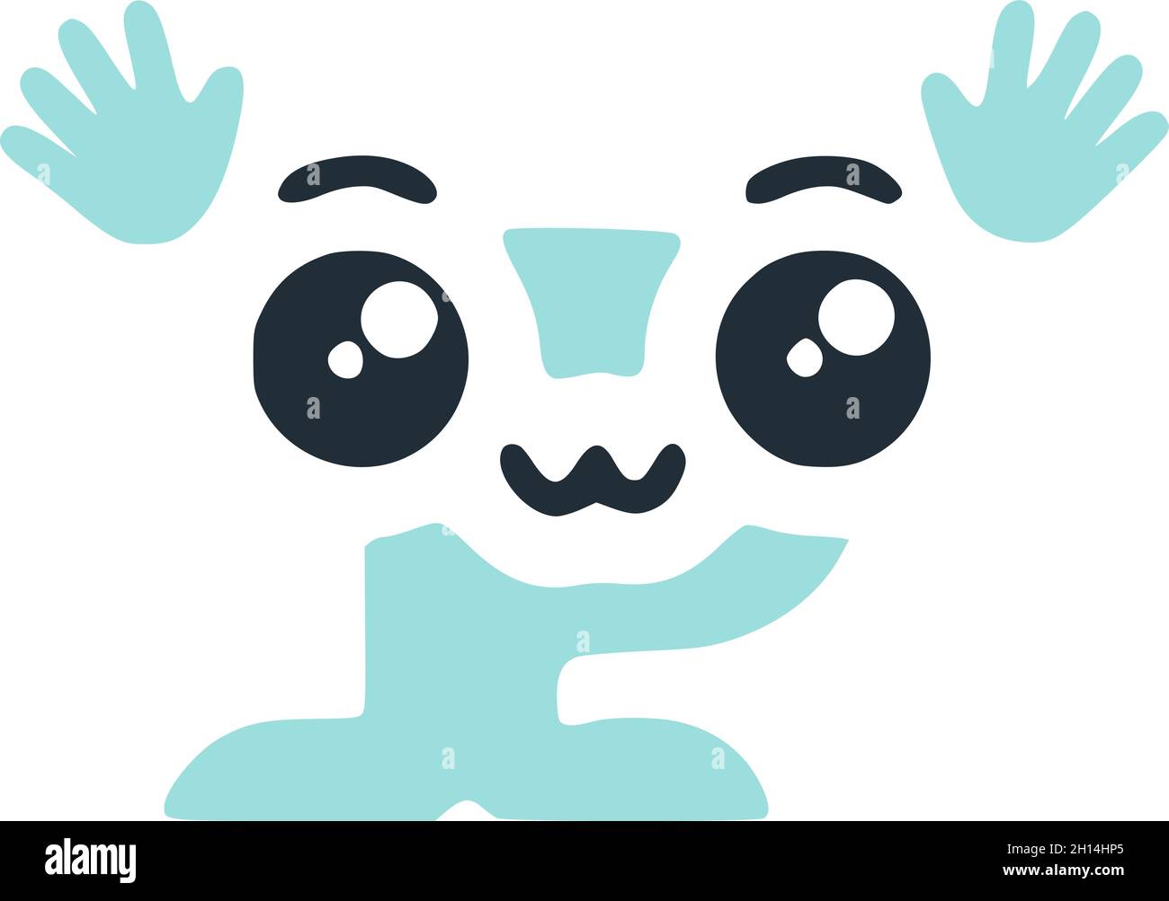 Letter P cute kawaii character with hands, funny emoticon vector clip ...