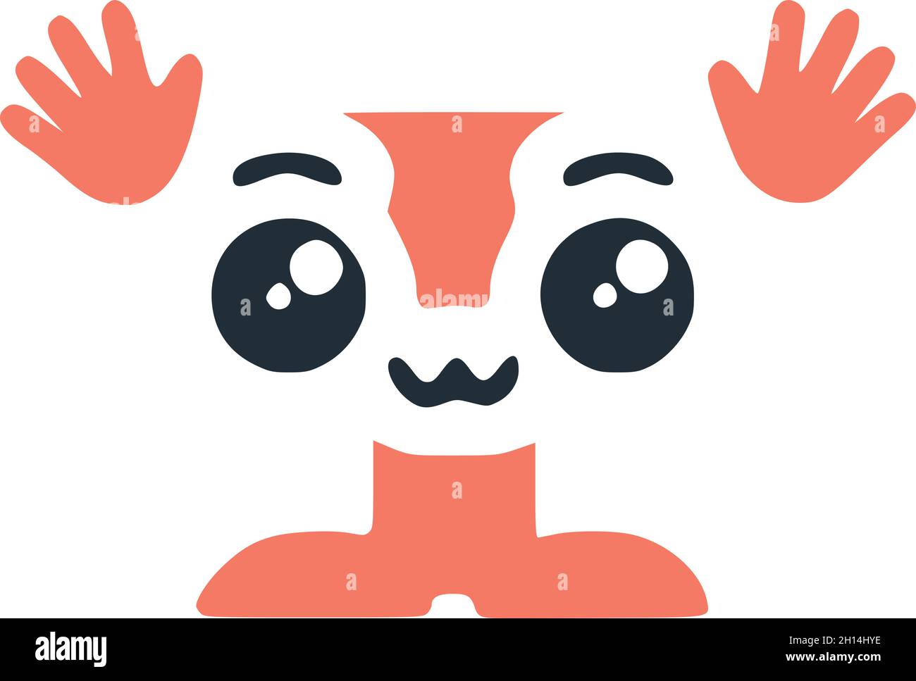 Letter T cute kawaii character with hands, funny emoticon vector clip ...
