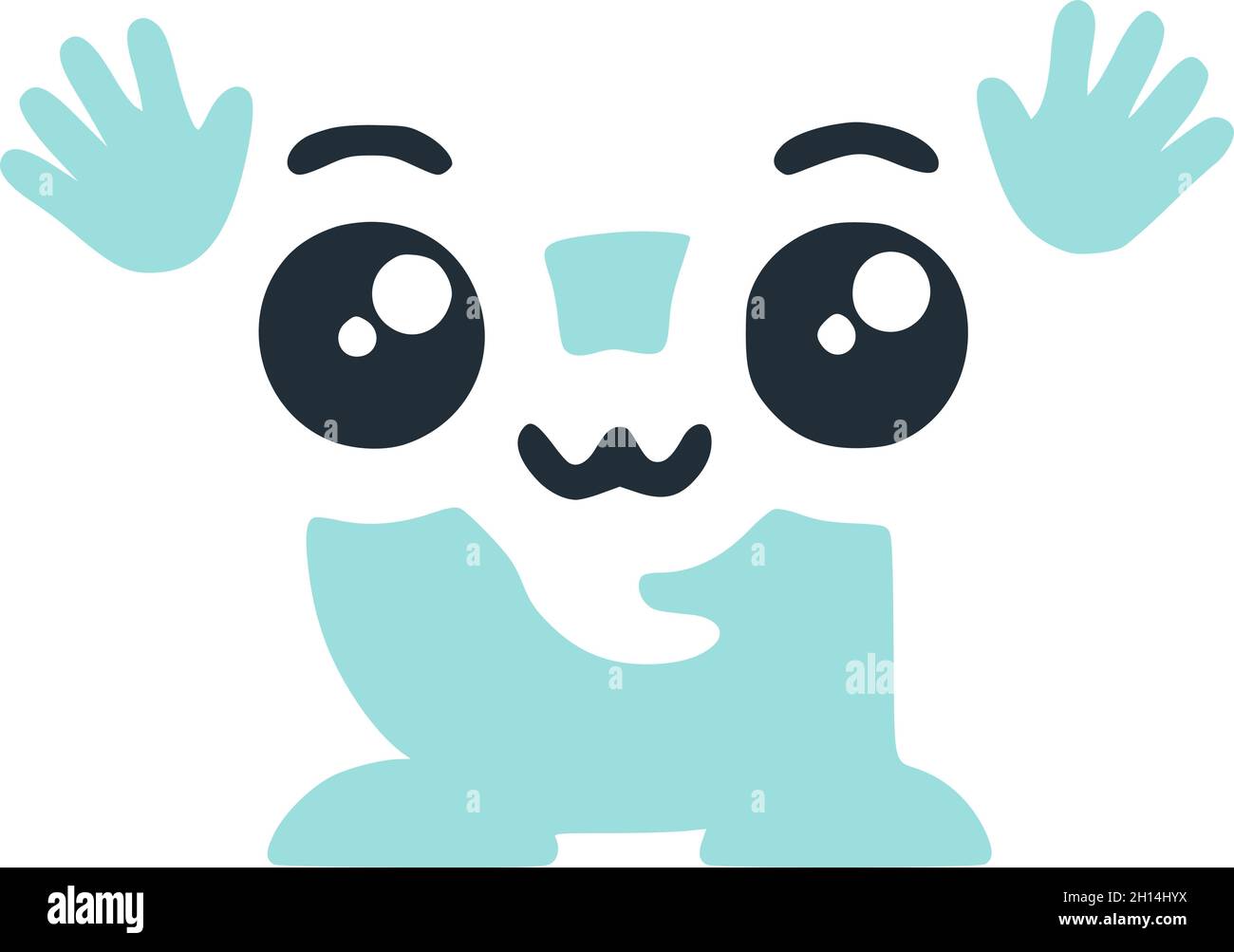 Letter G cute kawaii character with hands, funny emoticon vector clip ...