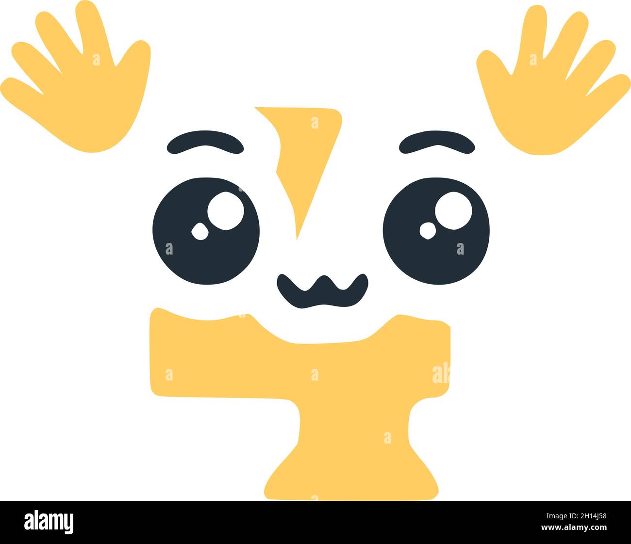 Number 4 cute kawaii character with hands, funny emoticon vector clip ...