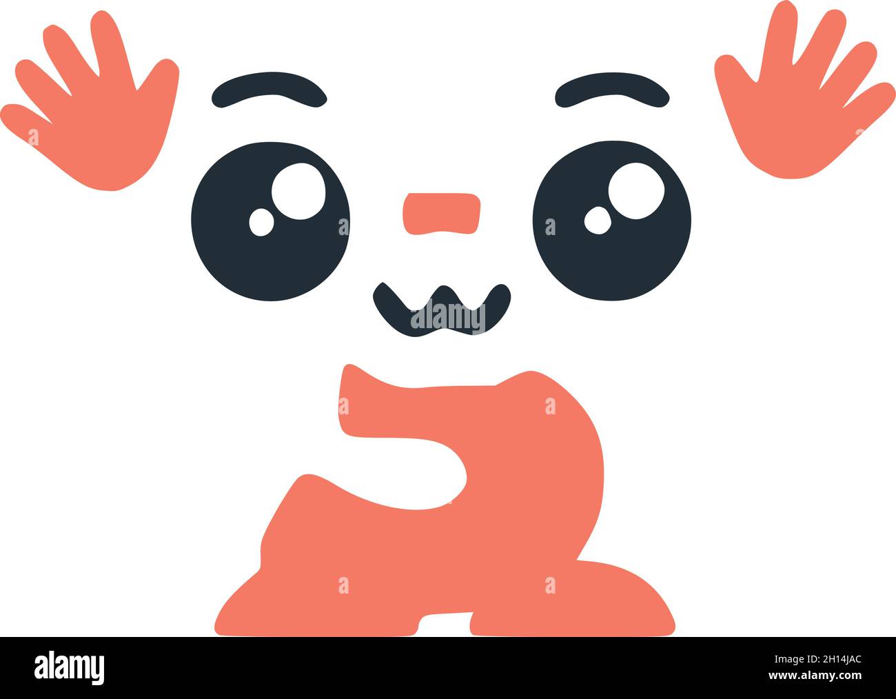 Number 3 cute kawaii character with hands, funny emoticon vector clip ...