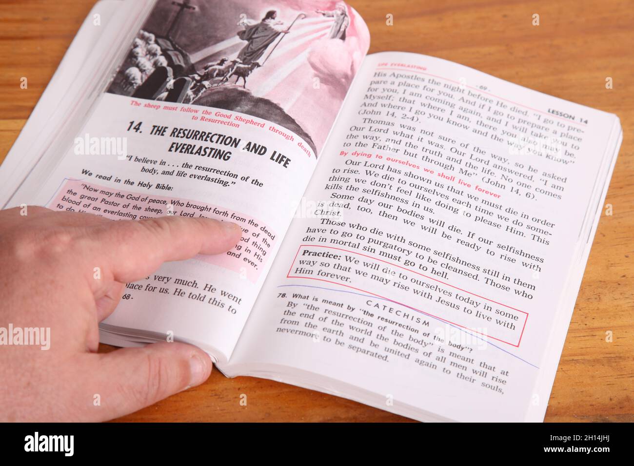 Man reading 'The Resurrection and Life Everlasting' Baltimore Catechism ...