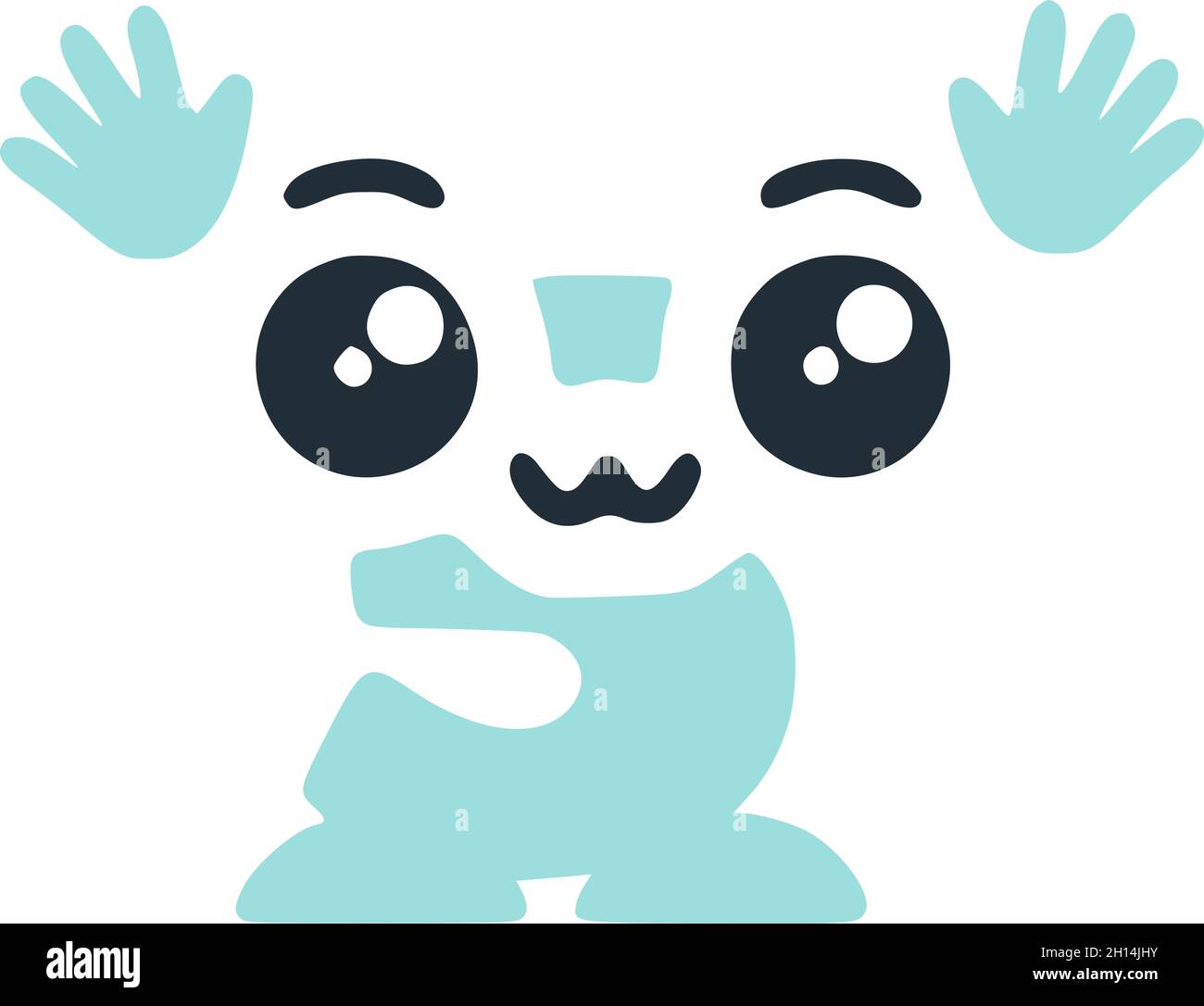 Number 5 cute kawaii character with hands, funny emoticon vector clip ...