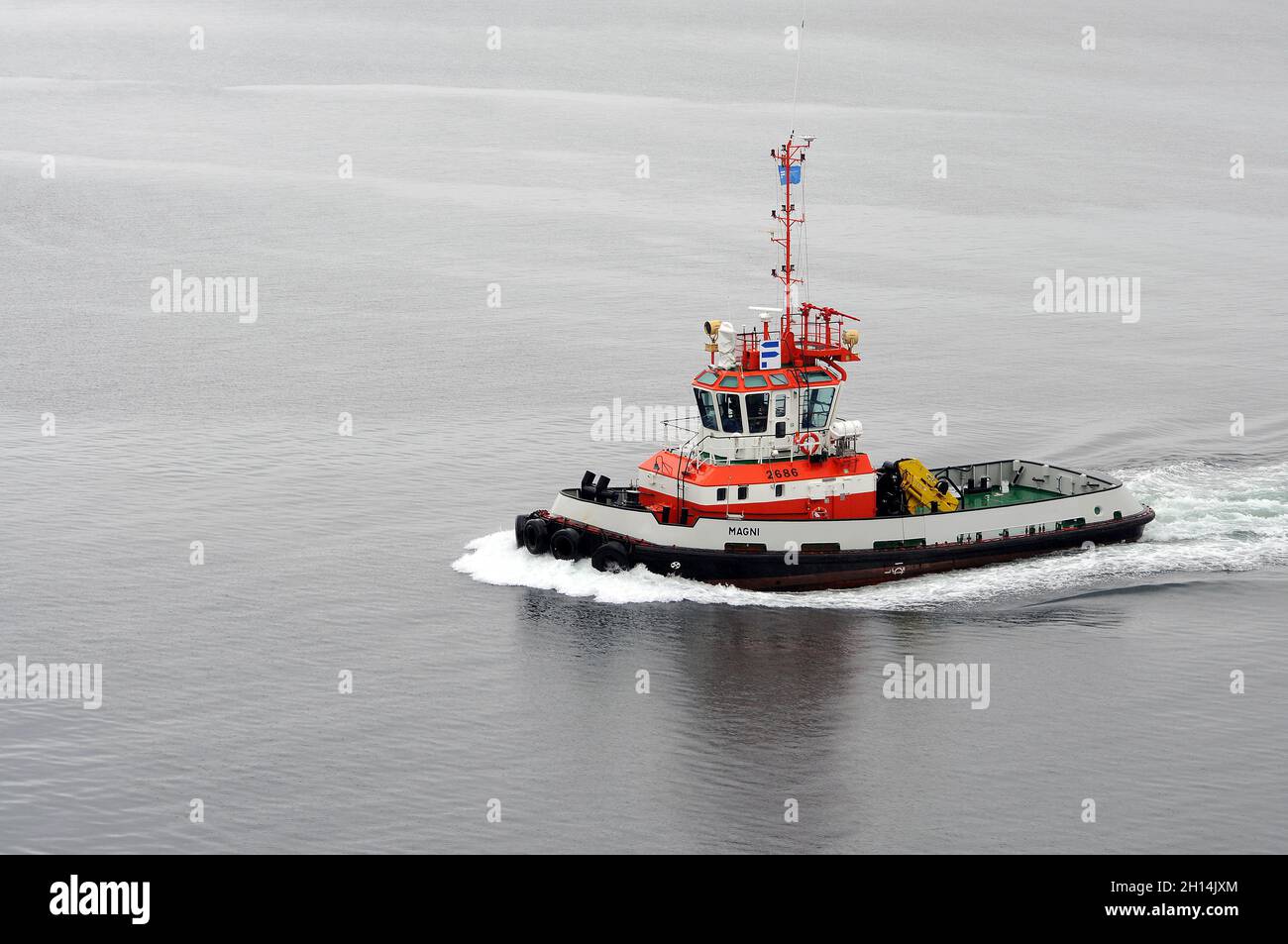 Pilot boat alongside "Adventure of the Seas" on the approach to ...