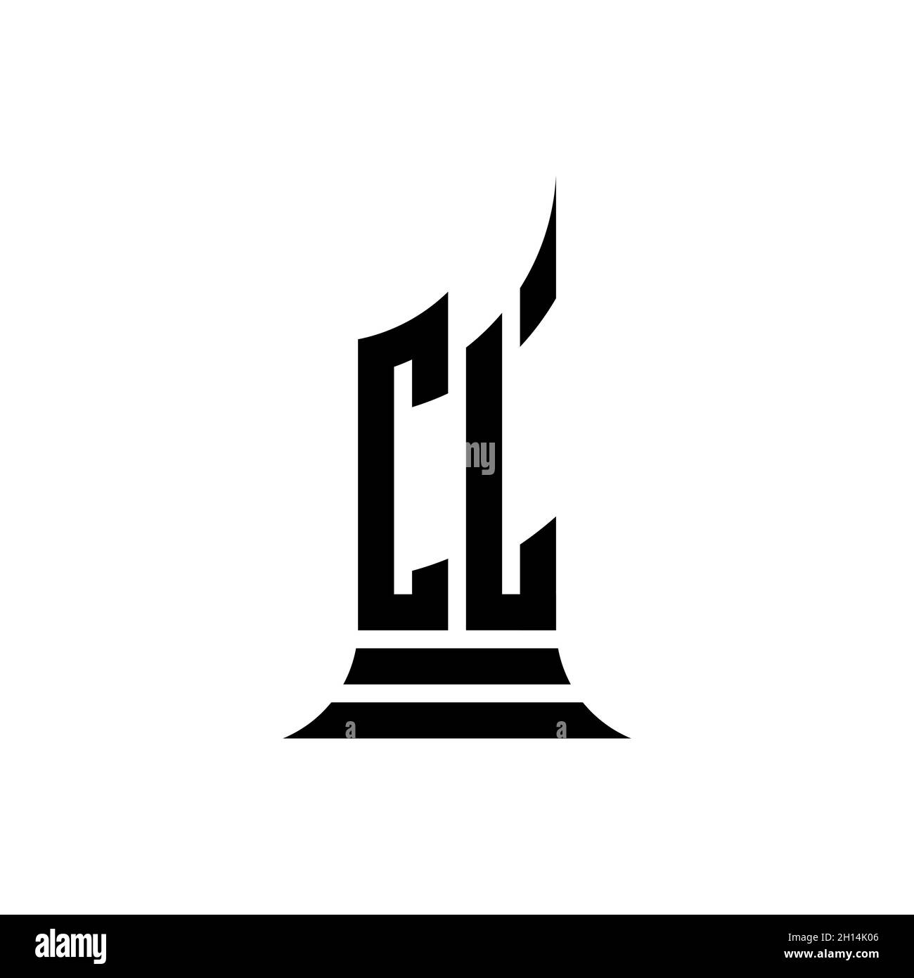 CL Monogram logo letter with building shape style design isolated on ...