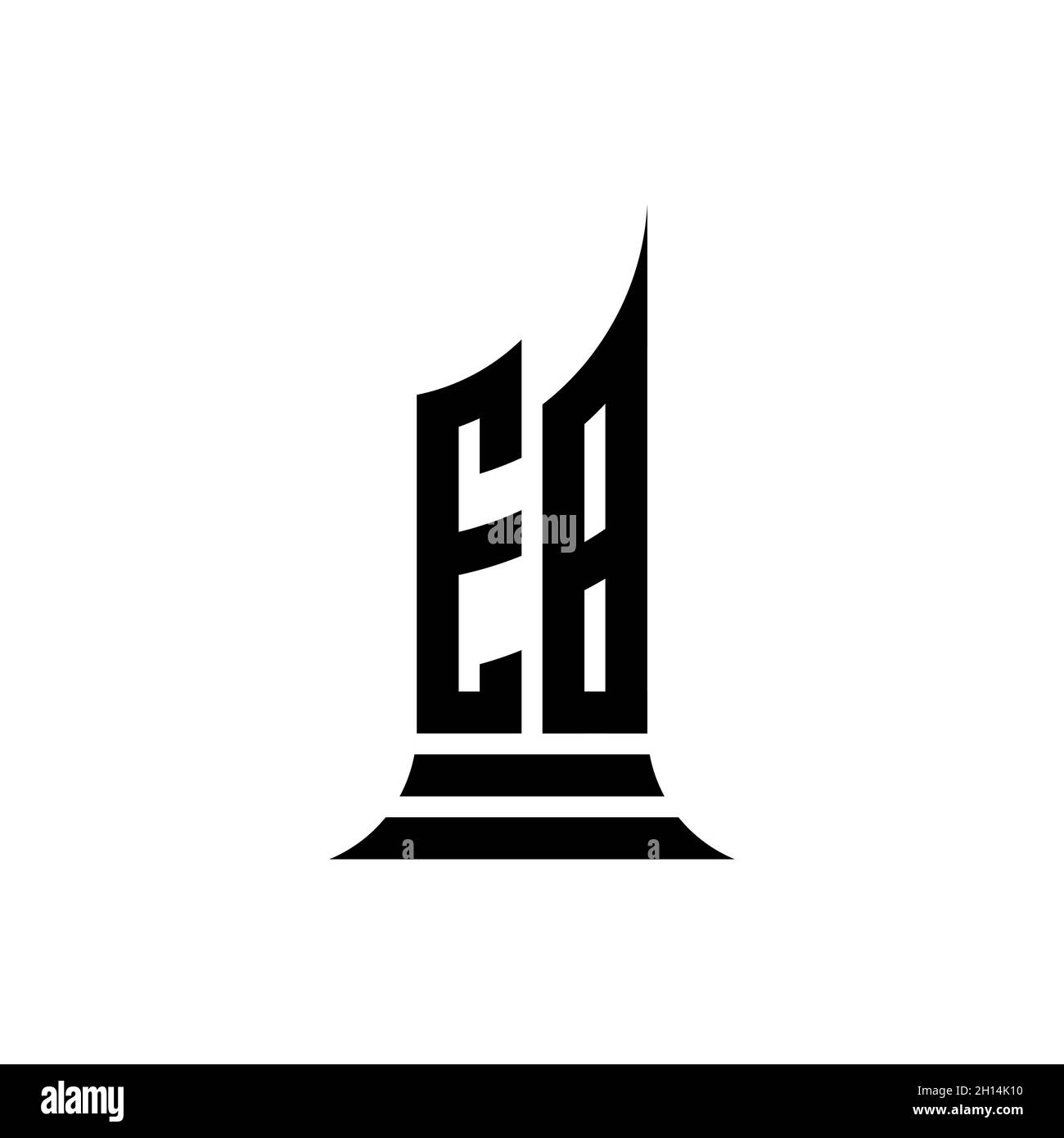 EB Monogram logo letter with building shape style design isolated on ...