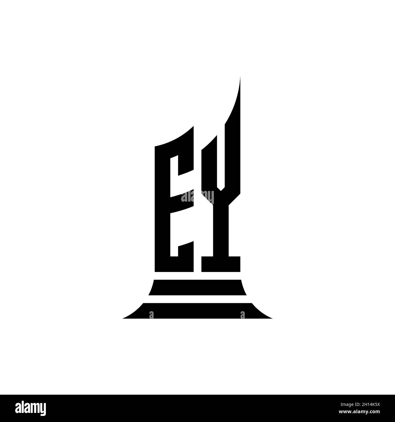 EY Monogram logo letter with building shape style design isolated on ...