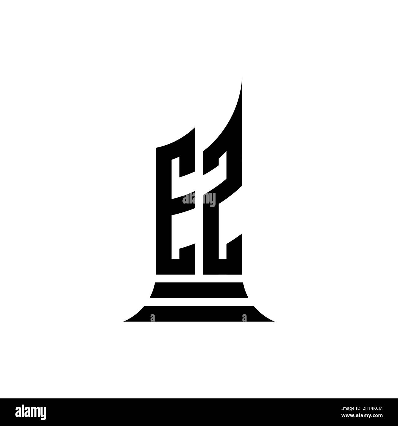 EZ Monogram logo letter with building shape style design isolated on ...