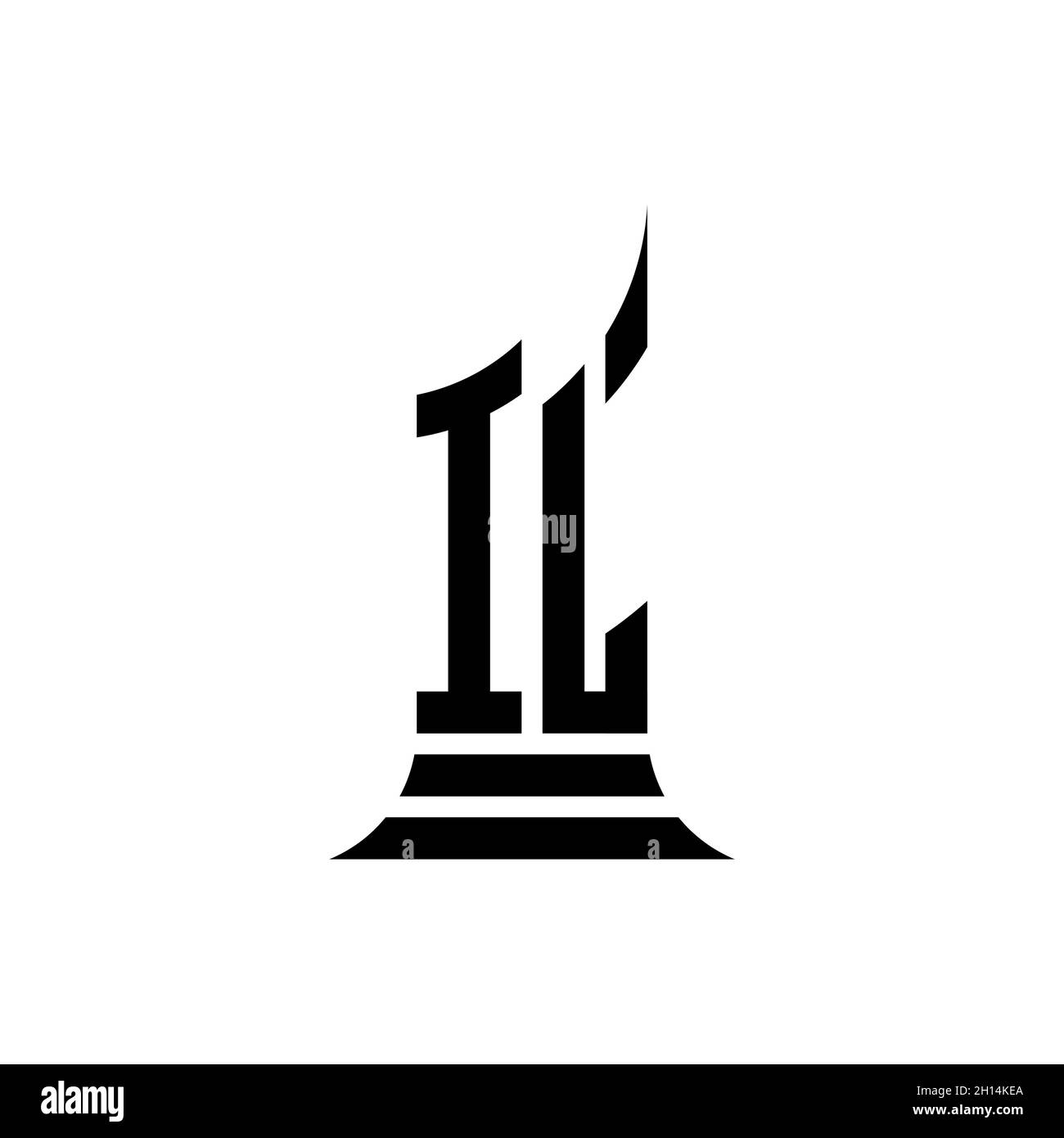 IL Monogram logo letter with building shape style design isolated on ...