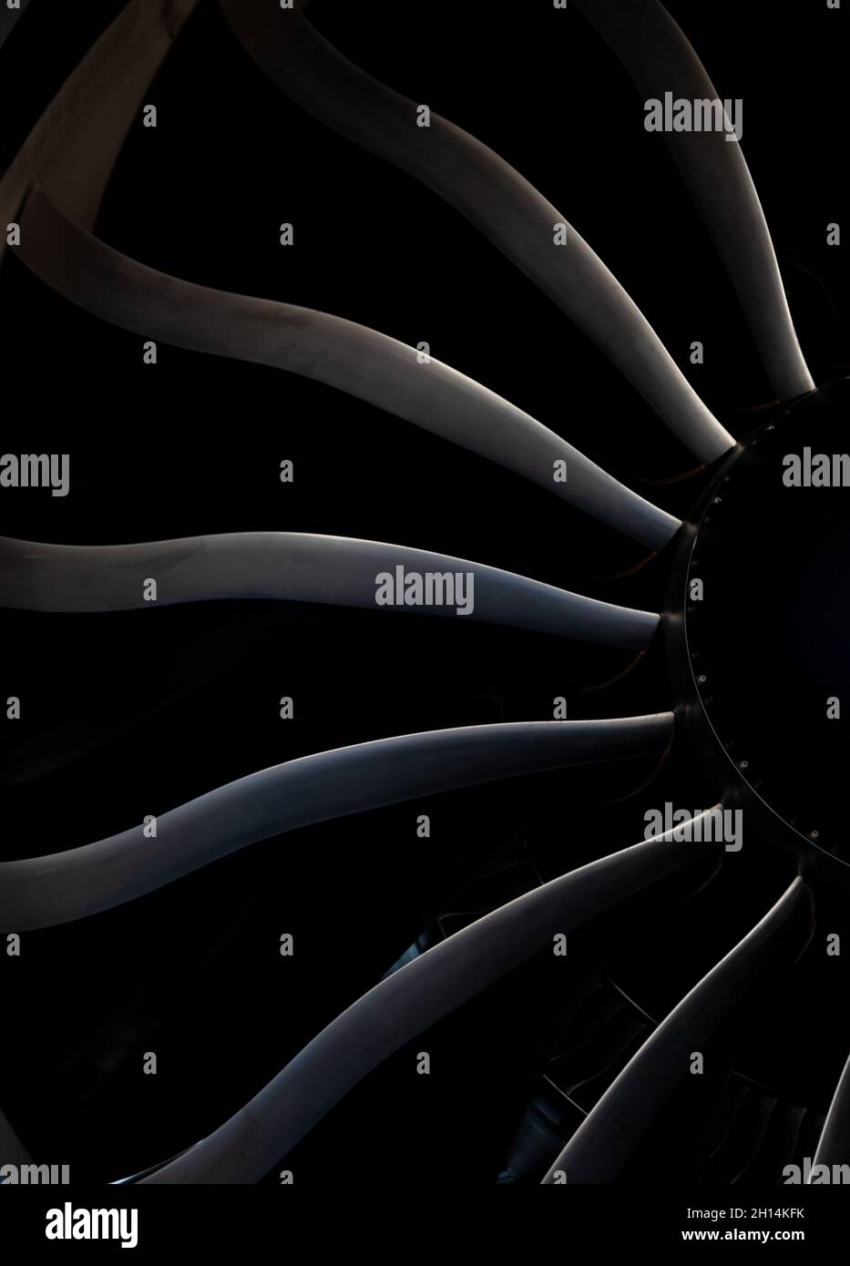 Plane background. Airplane turbine blades close-up. Airplane engine ...