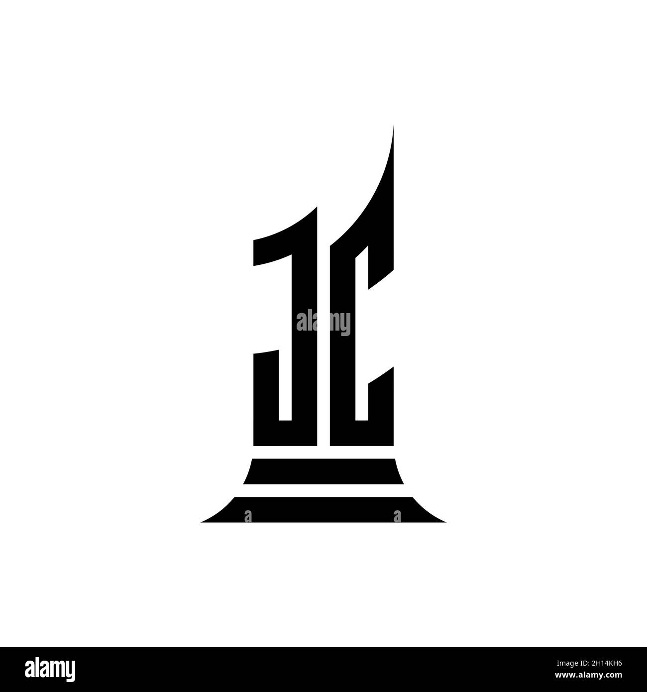 JC Monogram logo letter with building shape style design isolated on ...