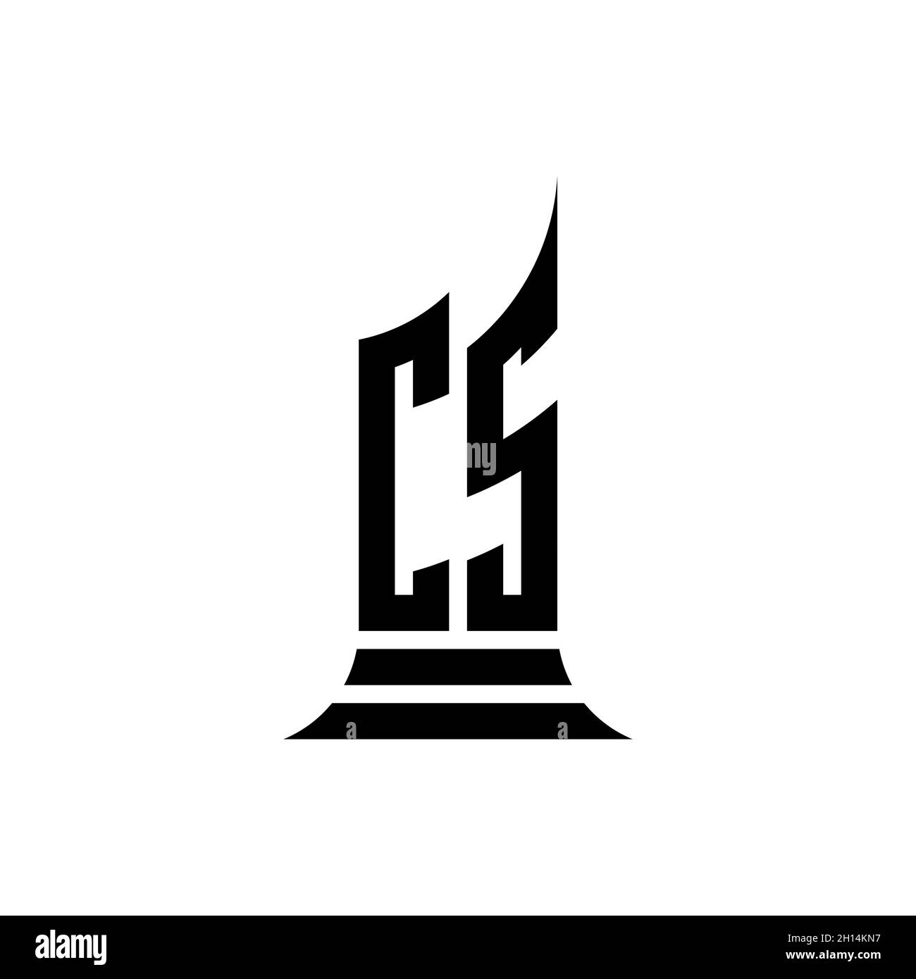 CS Monogram logo letter with building shape style design isolated on ...