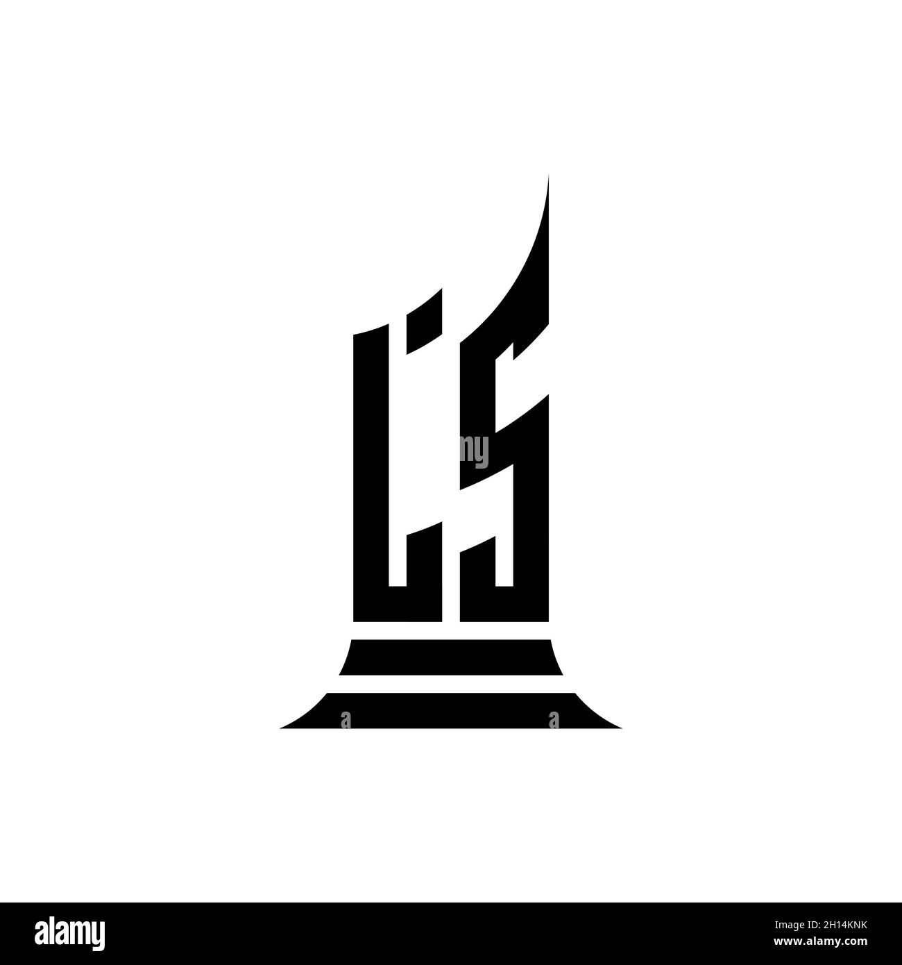 LS Monogram logo letter with building shape style design isolated on ...
