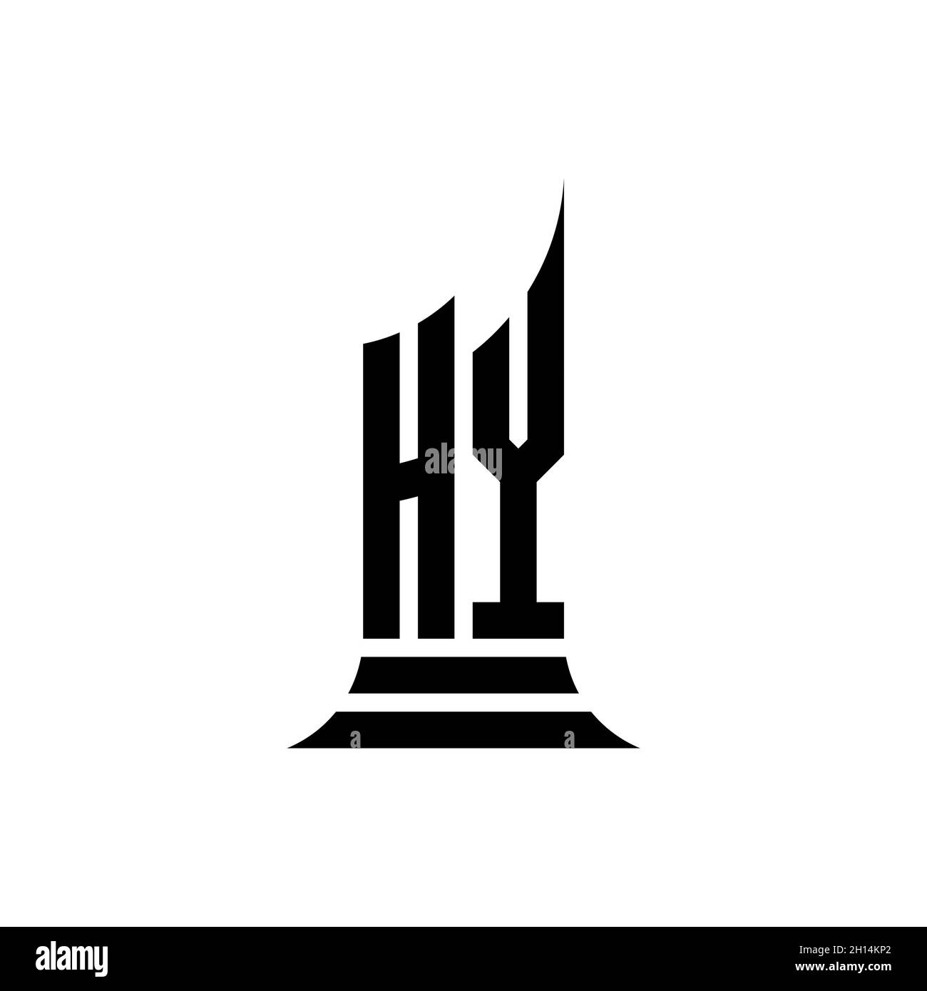 HY Monogram logo letter with building shape style design isolated on ...