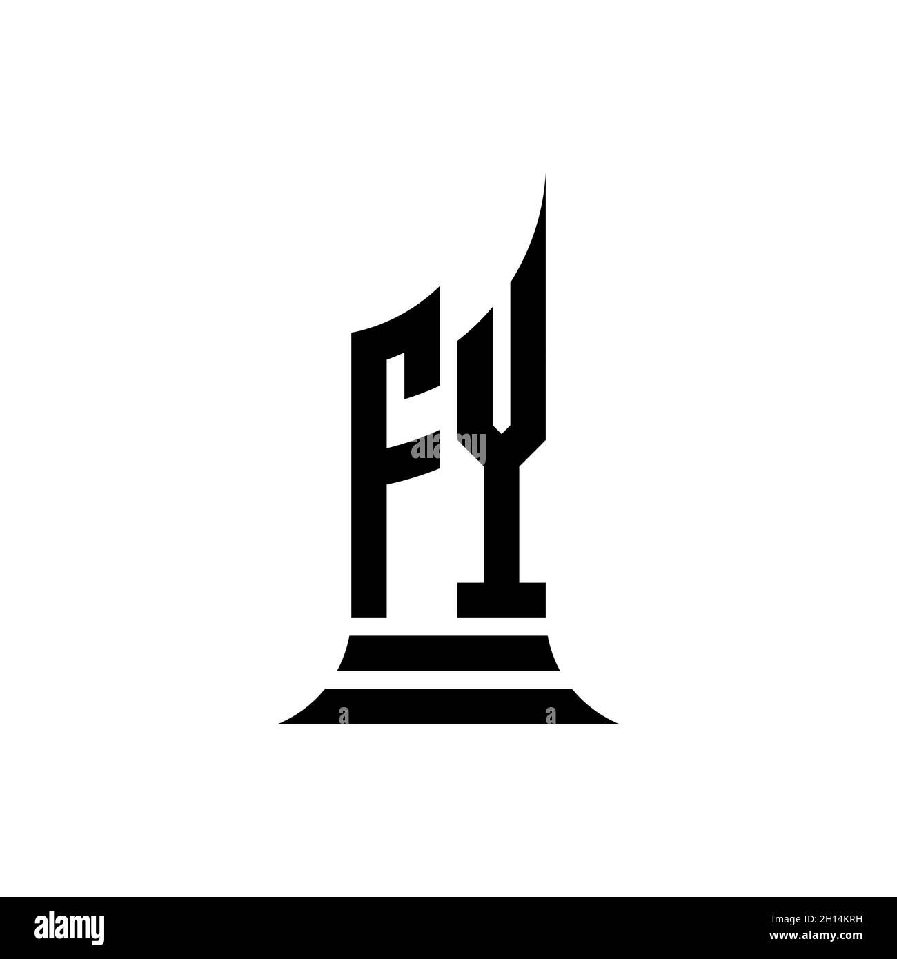FY Monogram logo letter with building shape style design isolated on ...