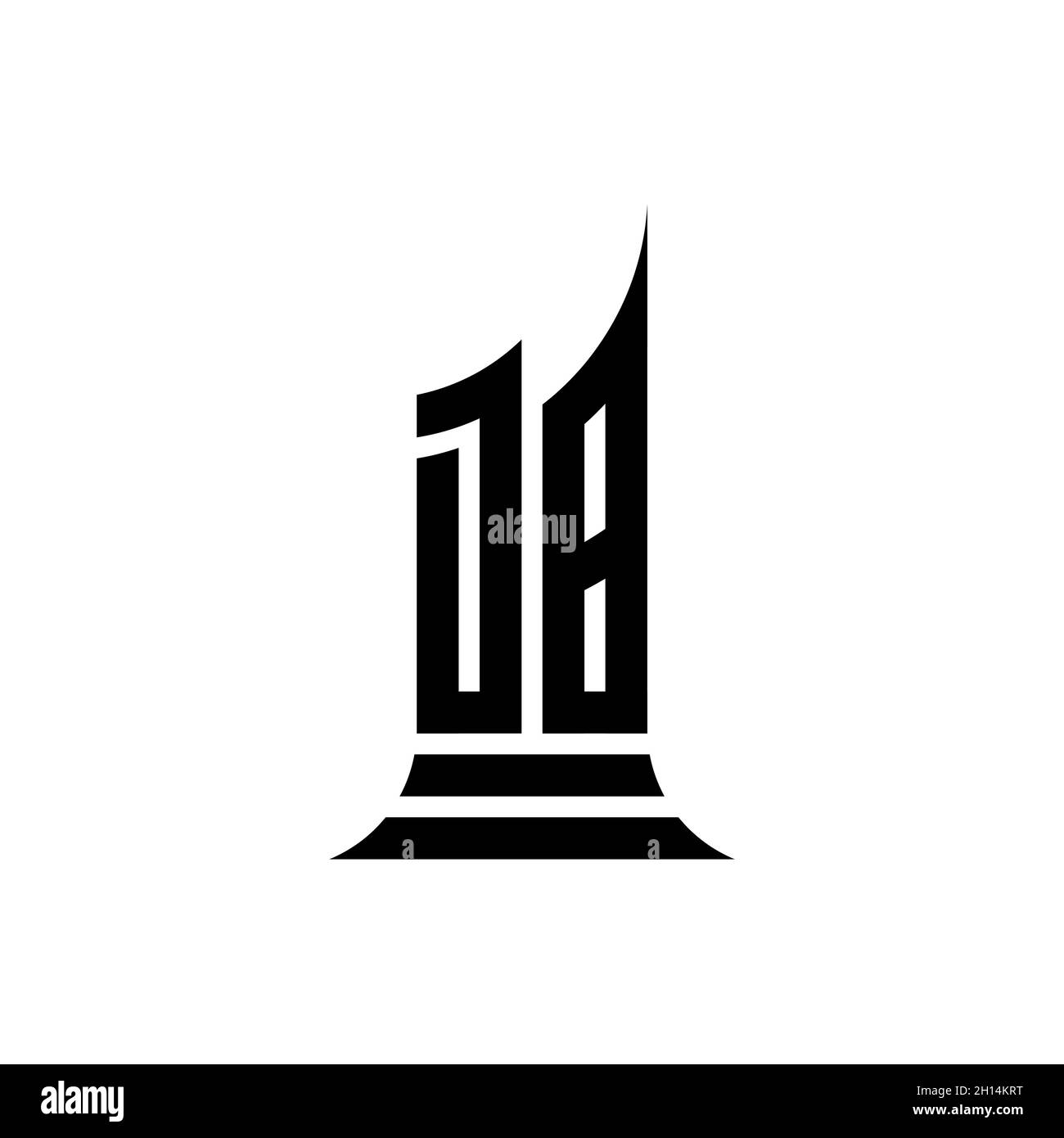 DB Monogram logo letter with building shape style design isolated on ...