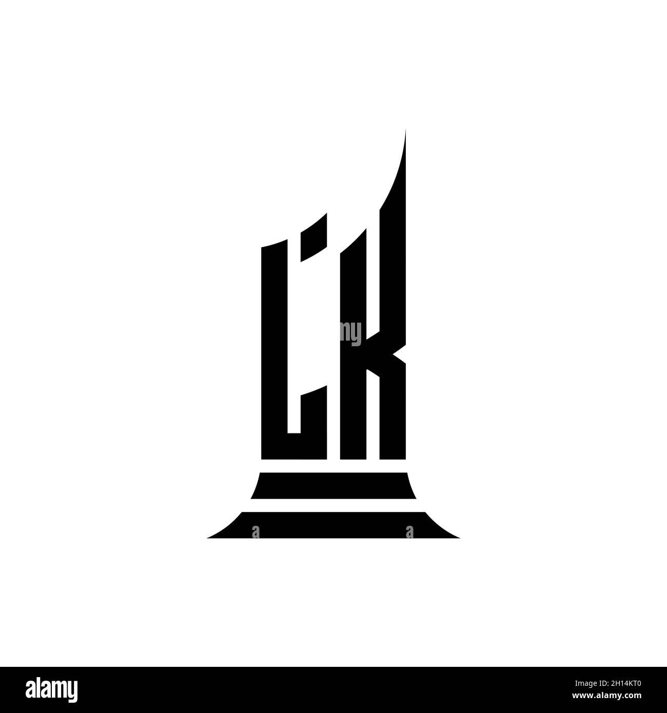 LK Monogram logo letter with building shape style design isolated on ...