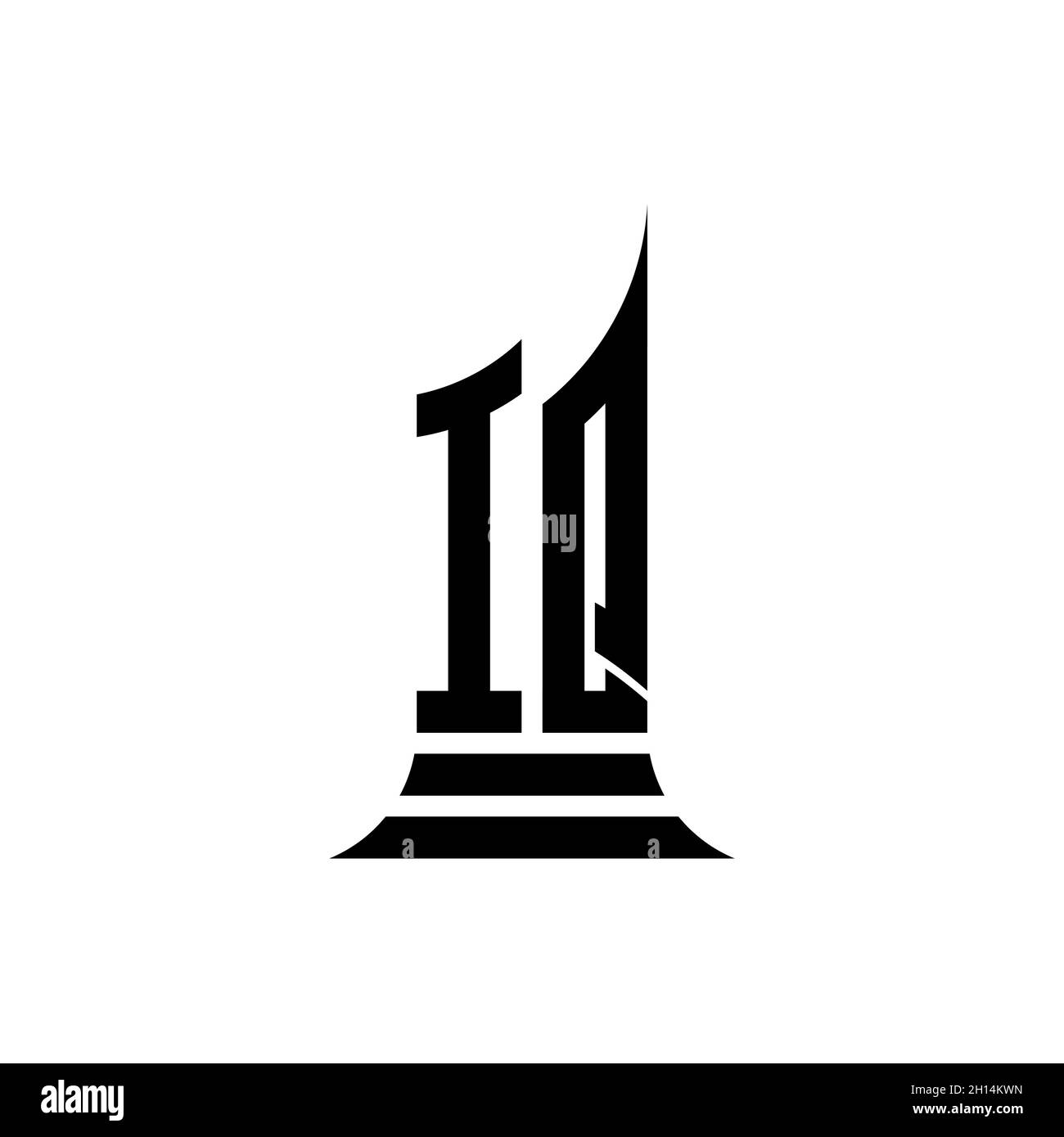 IQ Monogram logo letter with building shape style design isolated on ...