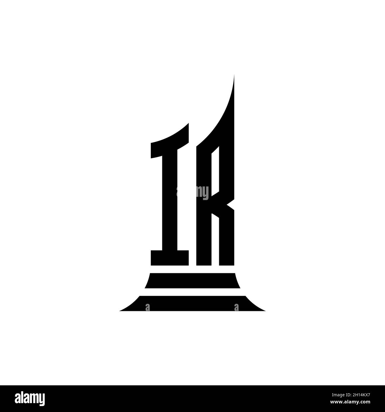 IR Monogram logo letter with building shape style design isolated on ...