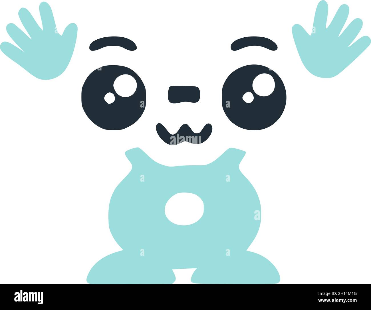 Number 8 cute kawaii character with hands, funny emoticon vector clip ...