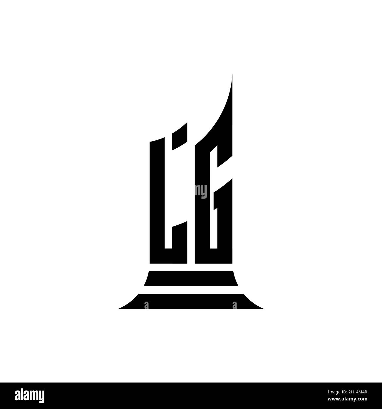 LG Monogram logo letter with building shape style design isolated on white background, real ...