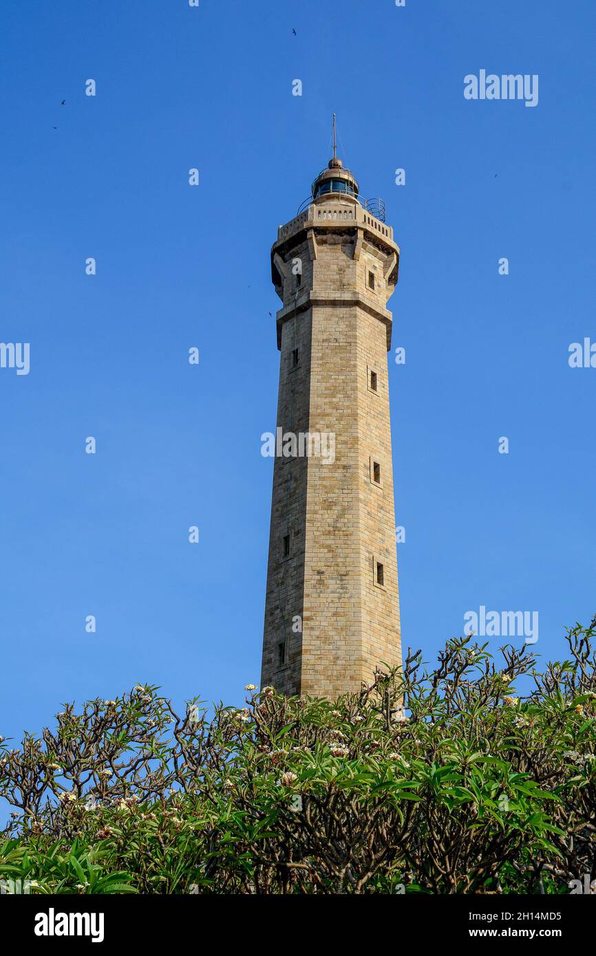 View of ancient Ke Ga Lighthouse in Binh Thuan, Vietnam. Built in the ...