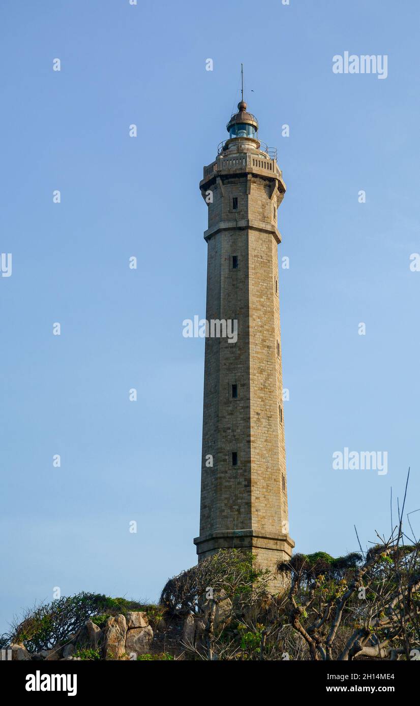 View of ancient Ke Ga Lighthouse in Binh Thuan, Vietnam. Built in the ...