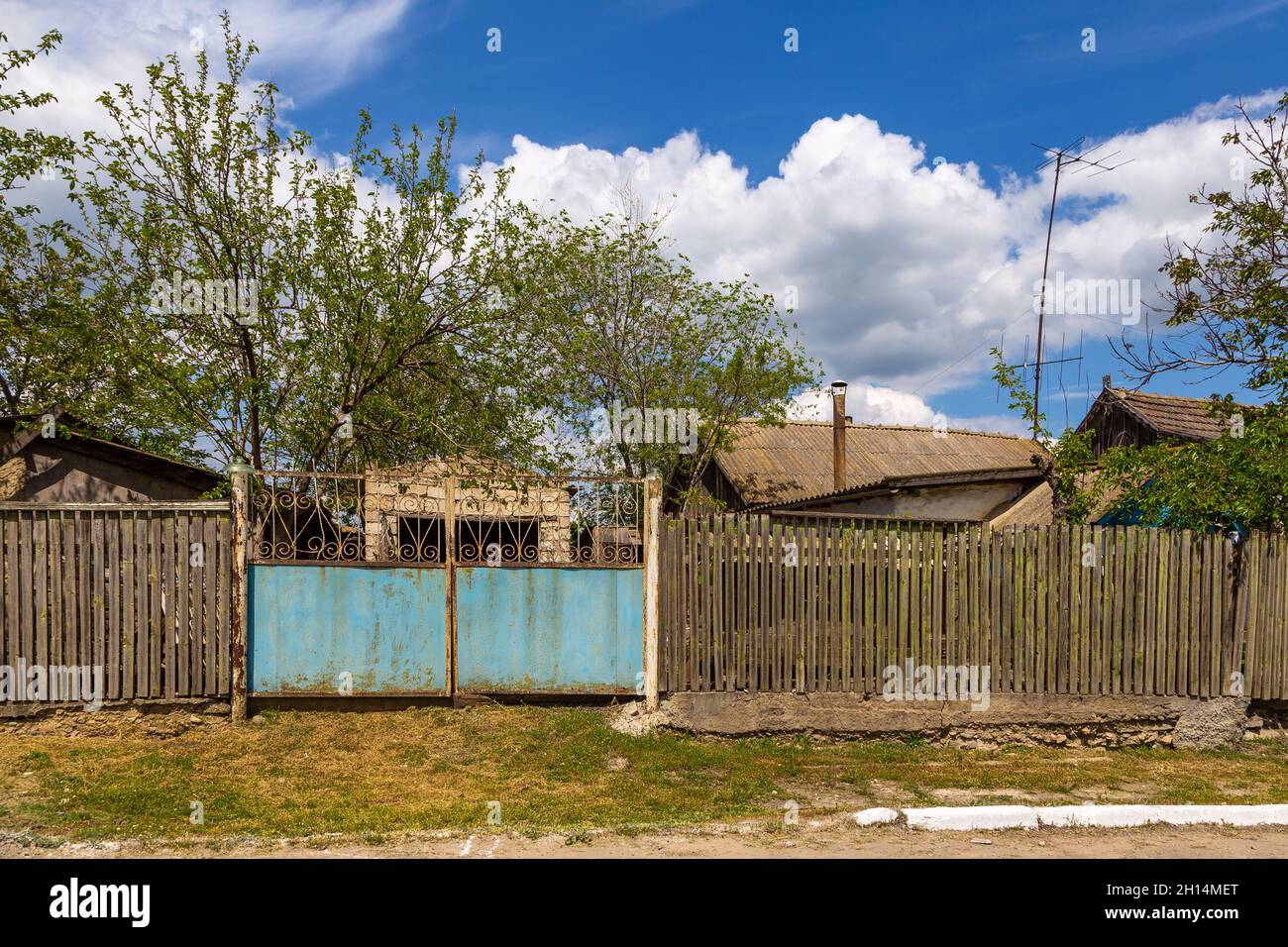 View of the buildings and the gravel road in the village of Gradiste in ...