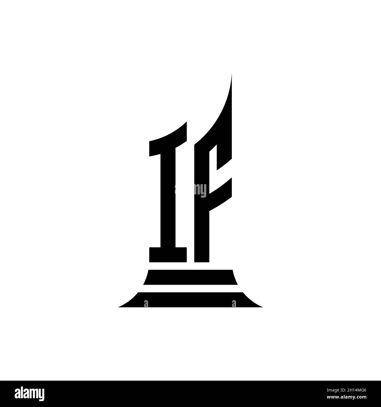 IF Monogram logo letter with building shape style design isolated on ...