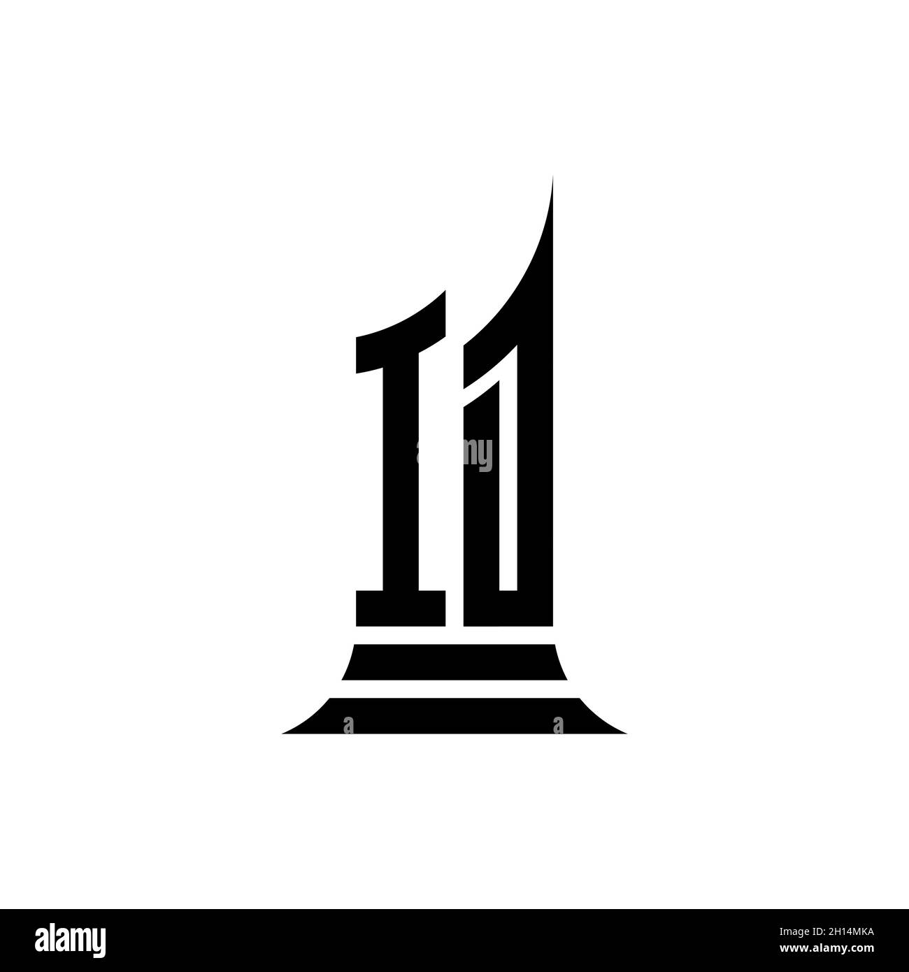 ID Monogram logo letter with building shape style design isolated on ...