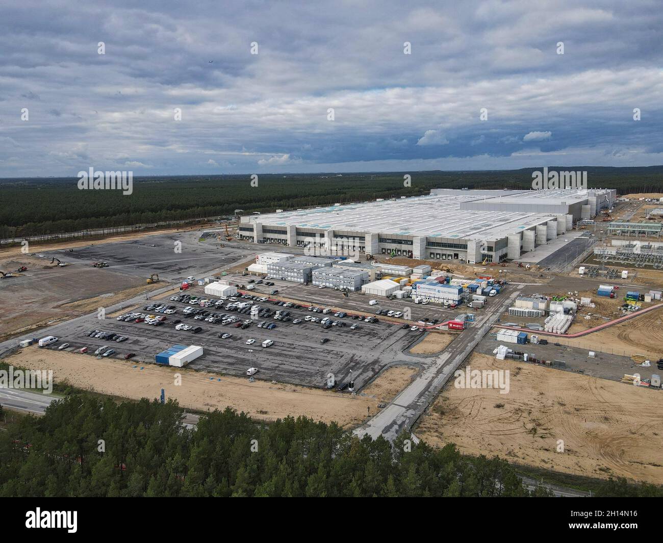 Tesla gigafactory construction site in Germany Stock Photo - Alamy