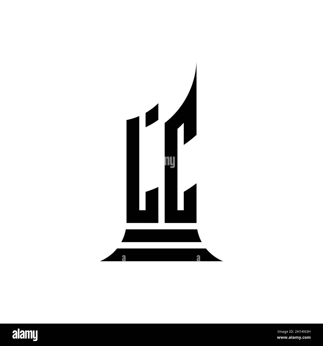 LC Monogram logo letter with building shape style design isolated on ...
