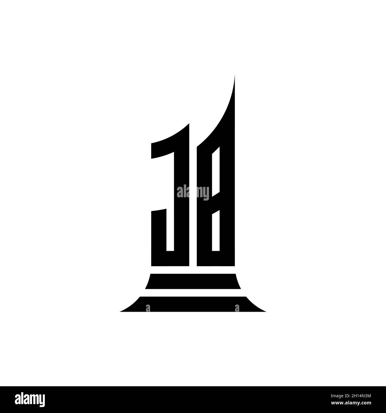 JB Monogram logo letter with building shape style design isolated on ...