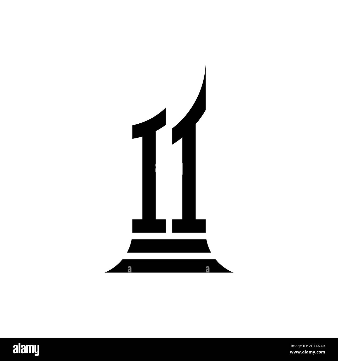 II Monogram logo letter with building shape style design isolated on ...