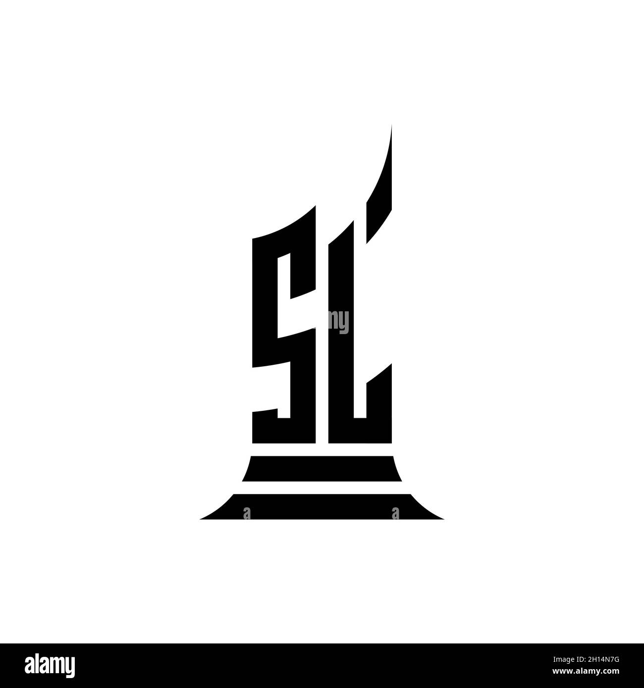 SL Monogram logo letter with building shape style design isolated on ...