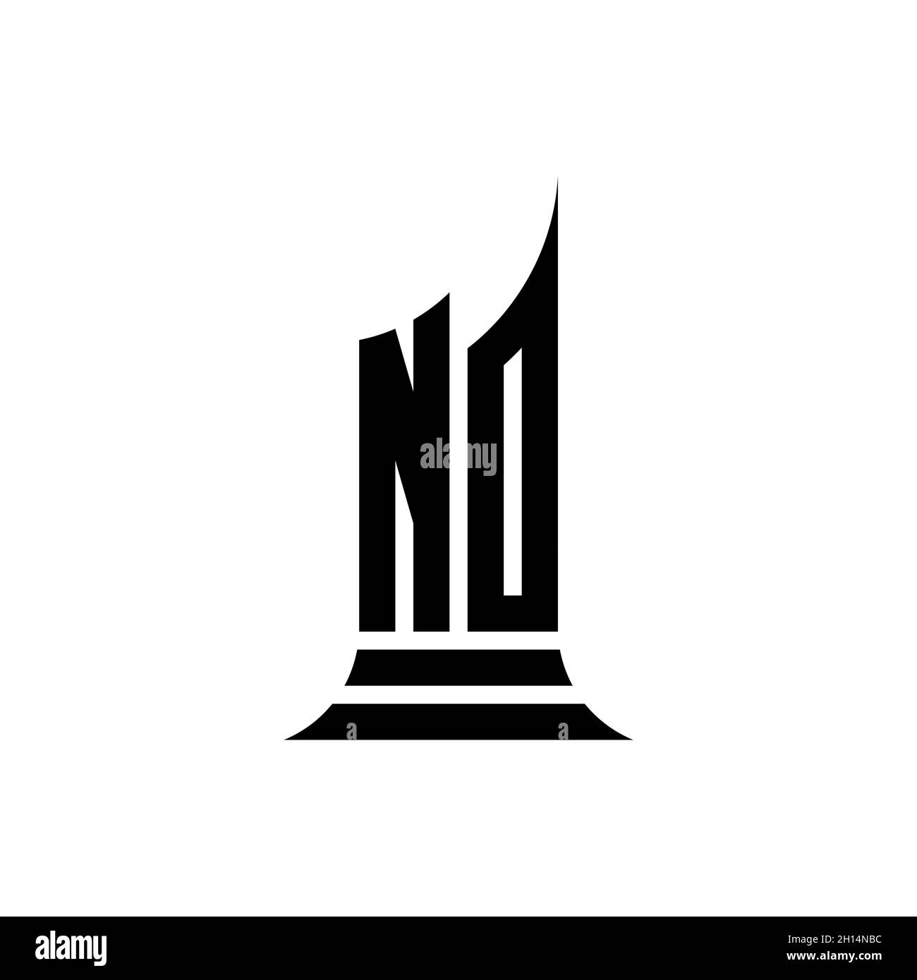 NO Monogram logo letter with building shape style design isolated on ...