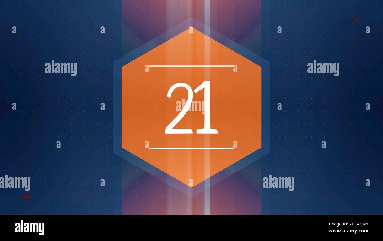 The number 21 appears and has glow and light streaks. Numbers Animation ...