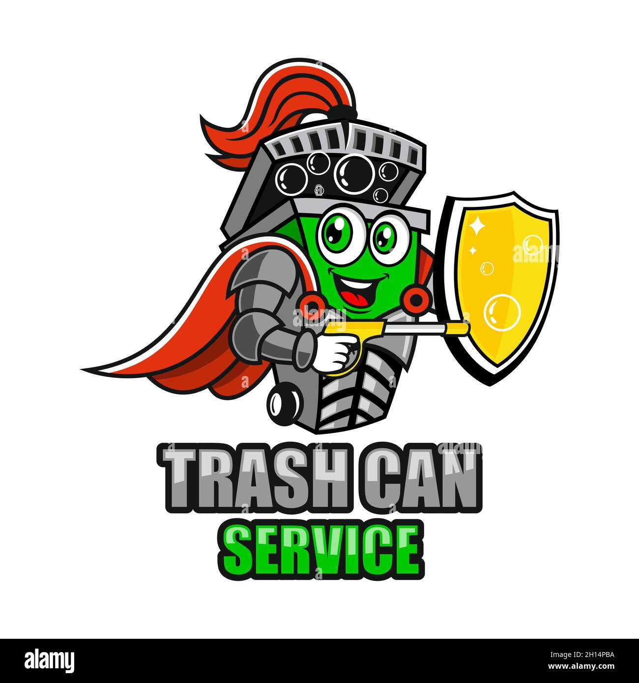 Modern trash can service logo. Vector illustration Stock Vector Image ...