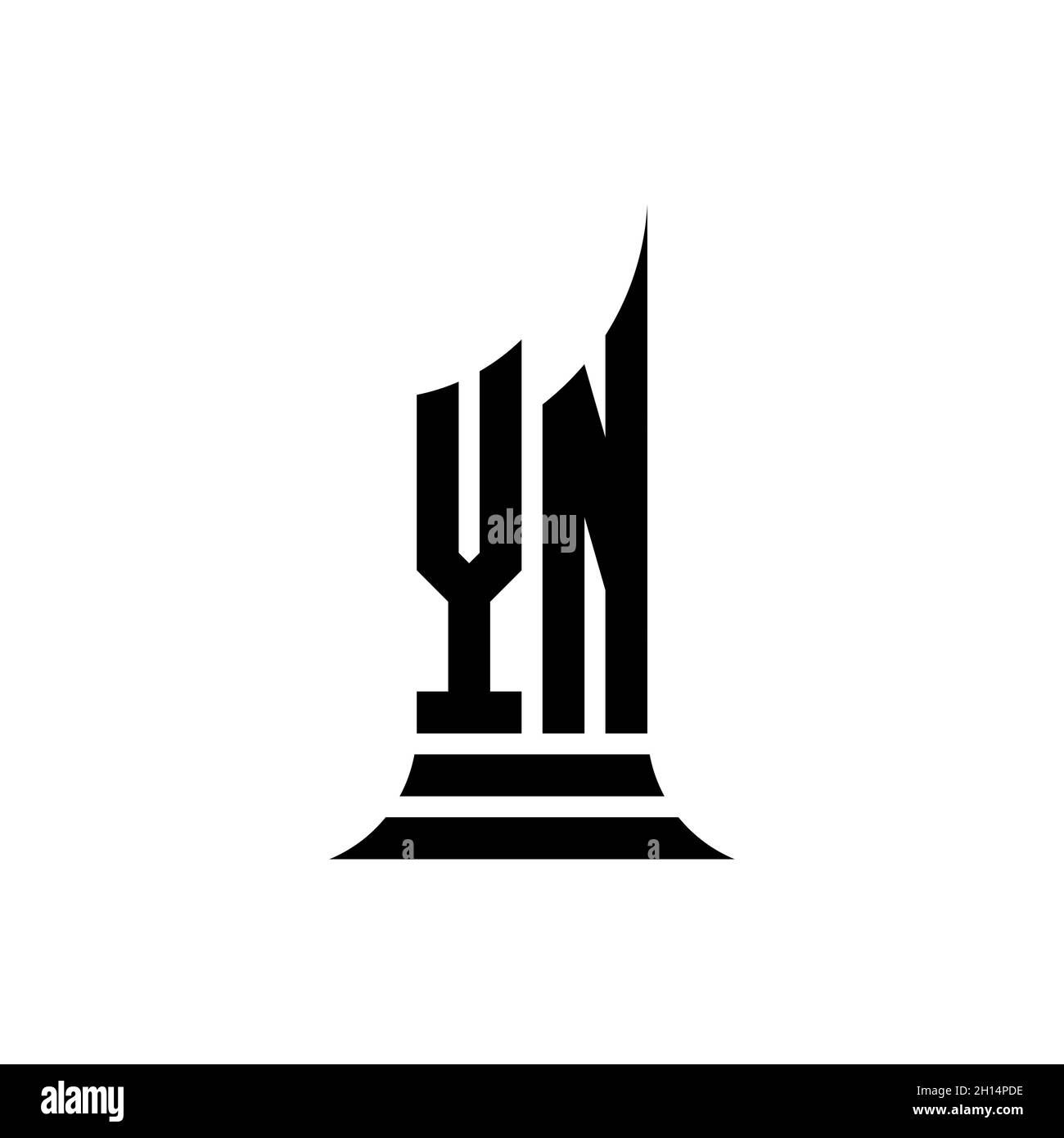 YN Monogram logo letter with building shape style design isolated on ...