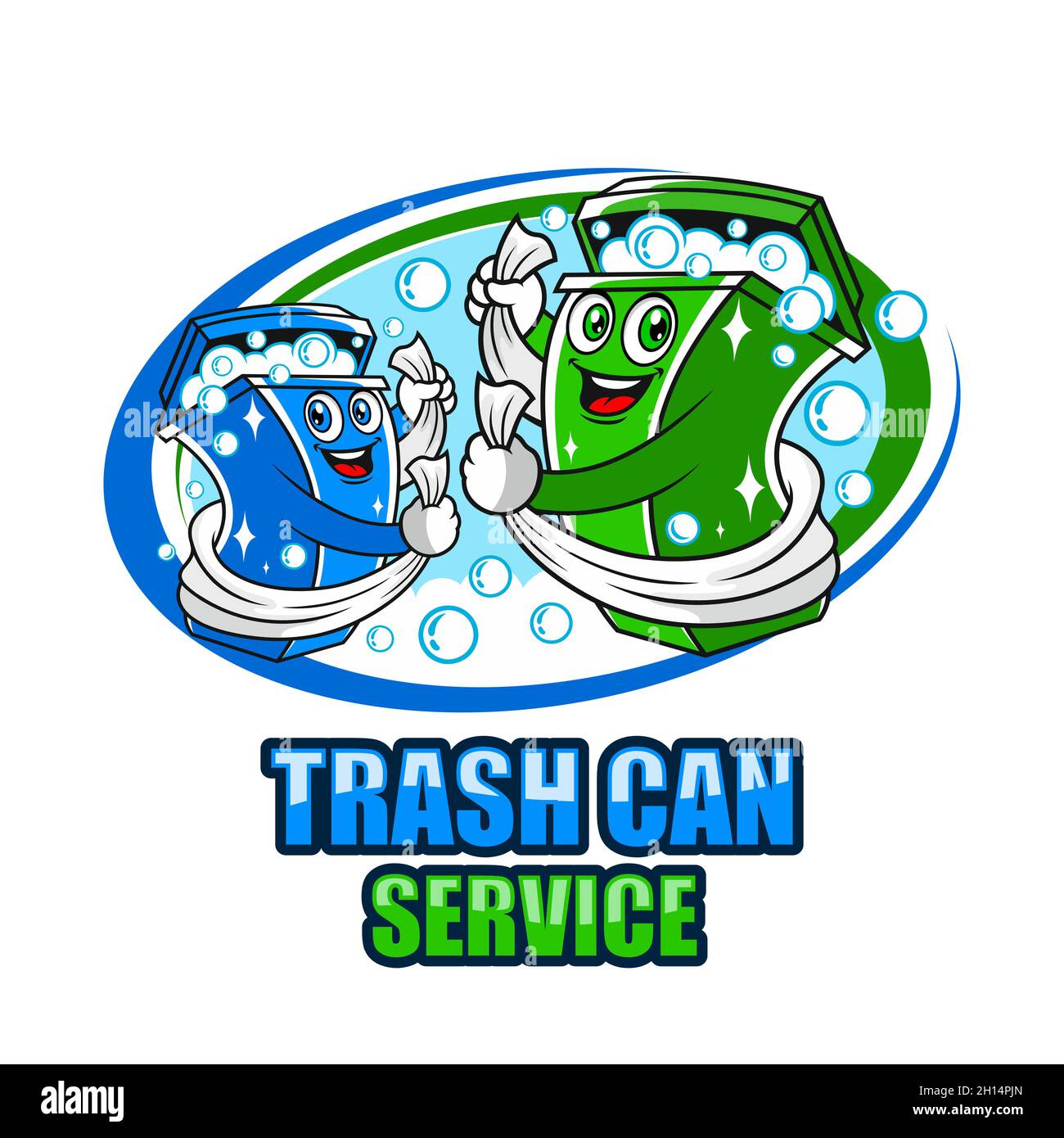 Modern trash can service logo. Vector illustration Stock Vector Image ...