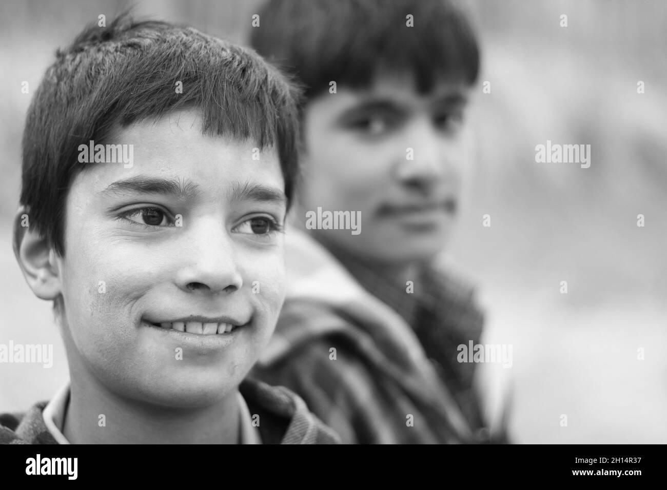 Portrait of boys smiling for a photograph. Pakistan Stock Photo - Alamy