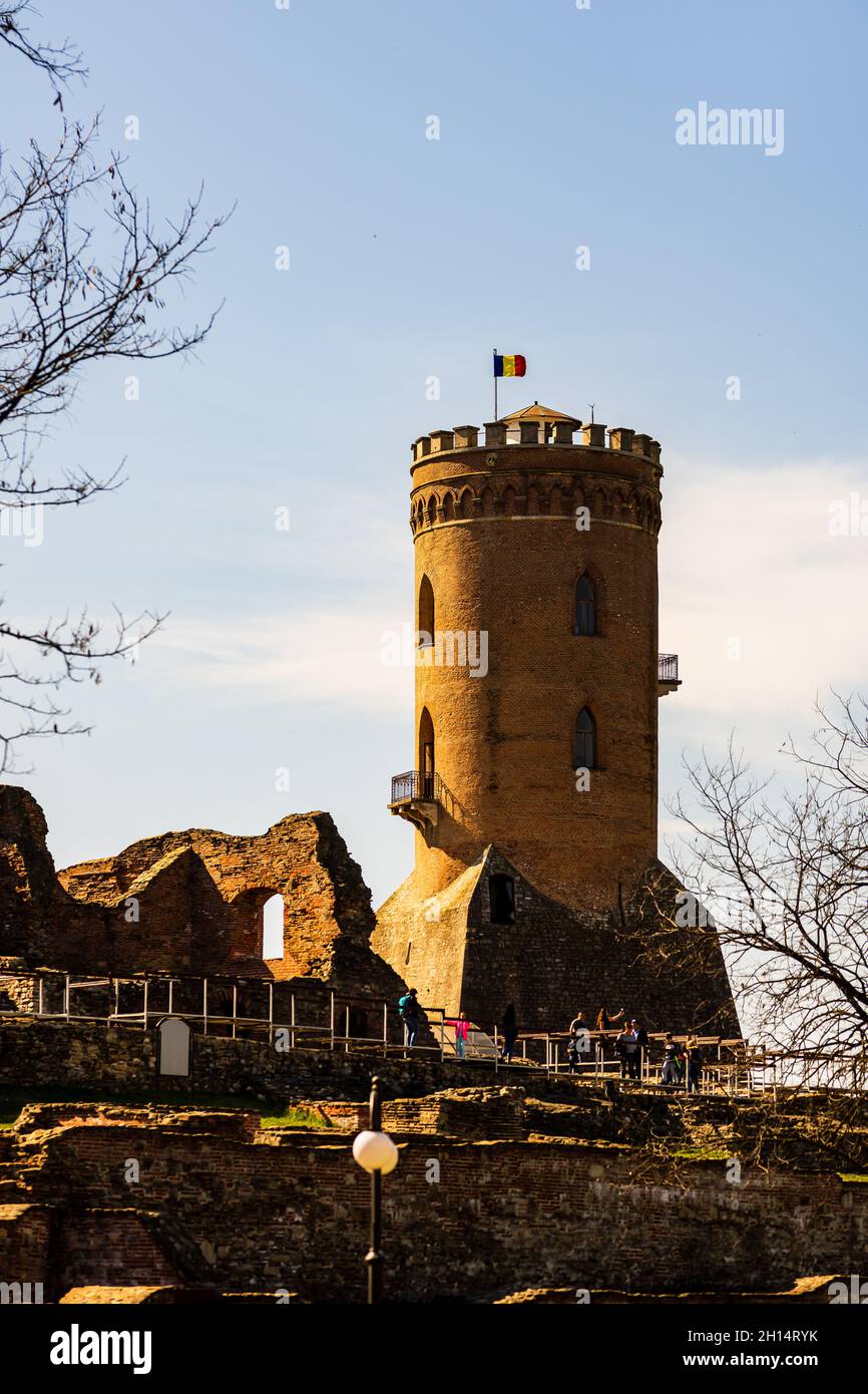 The Chindia Tower or Turnul Chindiei in downtown Targoviste, Romania ...